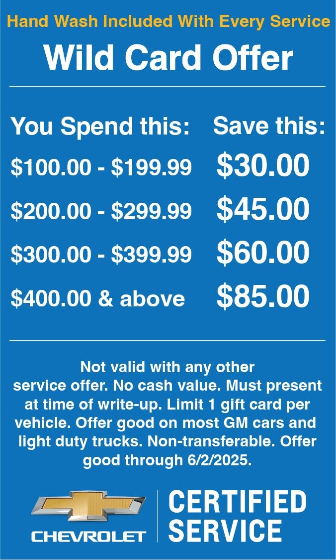 Seasonal Service Specials in Medford, OR | Service Deals at TC Chevy